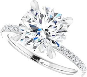 moissanite world handmade round cut 3.00 ct moissanite engagement ring/moissanite wedding ring/moissanite bridal ring set 925 sterling silver perfact for gift or as you want (5)