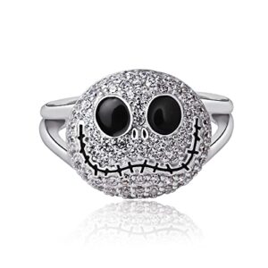 disney the nightmare before christmas womens ring size 7 - sterling silver and cubic zirconia jack skellington ring - the nightmare before christmas jewelry