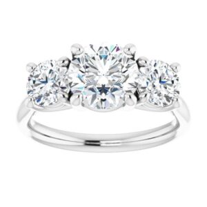 moissanite ring 10k solid white gold handmade engagement ring 1.50 ct round cut moissanite diamond three stone wedding/bridal rings for women/her proposes rings by rivaan jewel (10)