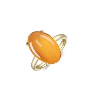 jupiter oval natural citrine ring - 14k gold plated oval genuine gemstone women ring, natural birthstone oval ring jewelry gifts for valentine's day, mother's day, birthday jewelry gifts