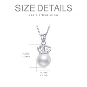 BETHZA Diamond Pearl Necklace for Women Sterling Silver Diamond Freshwater Pearl Pendant Fine Jewelry Gifts for Her Wife Wedding Anniversary Engagement