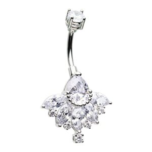 inspiration dezigns art deco cubic zirconia belly button ring