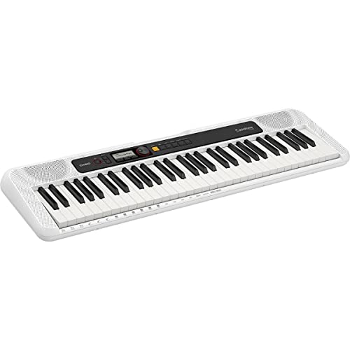 Casio CT-S200 61-Key Digital Piano Style Portable Keyboard, 48 Note Polyphony and 400 Tones, White with Headphones