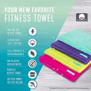 FACESOFT Eco Friendly Gym Towel for Working Out - Soft and Absorbent Cotton Exercise Towel - No Synthetic Microfibers or Plastics - Sweat Towel for Gym, Fitness, Sports, Yoga - Hazelnut - 1 Pc