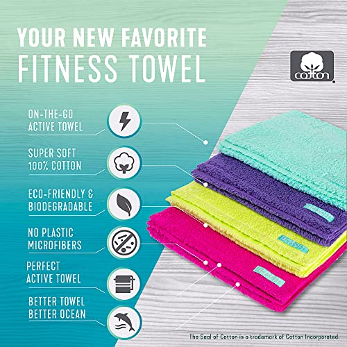 FACESOFT Eco Friendly Gym Towel for Working Out - Soft and Absorbent Cotton Exercise Towel - No Synthetic Microfibers or Plastics - Sweat Towel for Gym, Fitness, Sports, Yoga - Hazelnut - 1 Pc