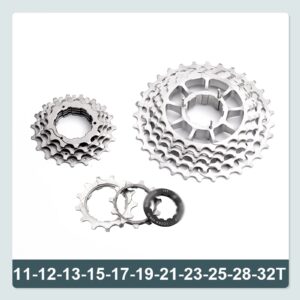 Rwlre Bicycle Freewheel,CNC Road Bike 12/11s Ultralight Freewheel 11-28/32/34/36t Bicycle Cassette Flywheel 12 Speed (Color : Silver 12S 11-34T)