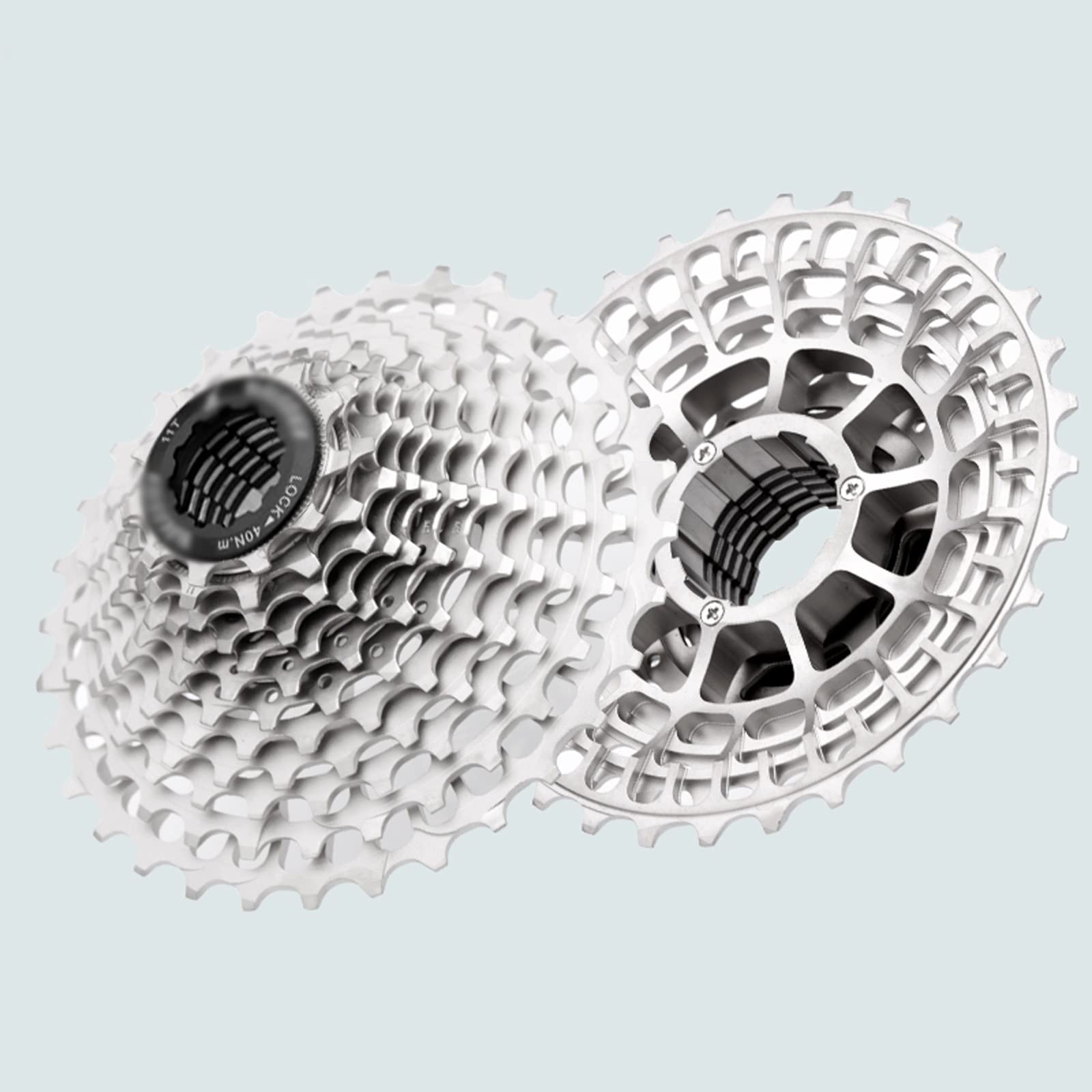 Rwlre Bicycle Freewheel,CNC Road Bike 12/11s Ultralight Freewheel 11-28/32/34/36t Bicycle Cassette Flywheel 12 Speed (Color : Silver 12S 11-34T)