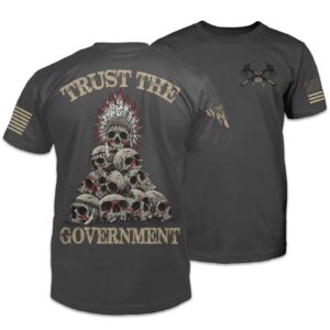 trust the government t-shirt patriotic tribute tee | american pride veteran support shirt | 100% cotton military apparel | grey, 5x-large