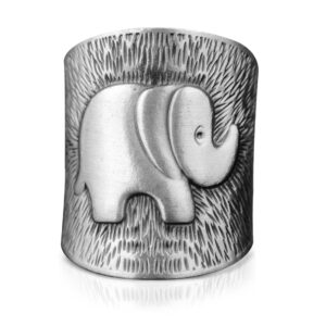 swbrj elephant engraved boho statement band ring for women,big retro vintage s925 sterling silver animal chunky ring,large thumb index finger boho jewelry (ring_a, 8)