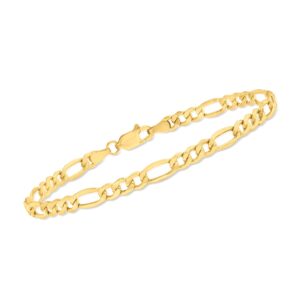 ross-simons 4.2mm 14kt yellow gold figaro-link bracelet. 7 inches