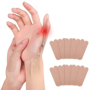 thumb protecting tape thumb straps, 10 pcs self adhesive thumb cover stickers, stretchy athletic tape, elastic thumb pain relieving patch for sport housework, joint support arthritis sprains strains