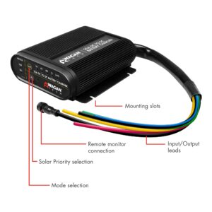 Wagan EL7410 12V 25A DC to DC Battery Charger with Solar Input MPPT Controller for SLA, Flooded, Gel, AGM, Calcium and Lithium, Using Multi-Stage Charging in RVs, Vehicles, Boats and Yachts