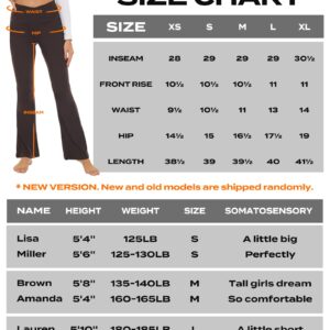 TNNZEET Black Flare Leggings for Women, Crossover Yoga Pants with Pockets Bootcut Flared Leggings