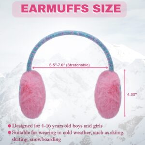 BAOPLAYKIDS Kids Knit Earmuffs Winter Outdoor Ear Warmers Soft Plush Ear Muffs for Boys Girls 4-16 Years