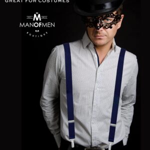 Man of Men Suspenders - Navy