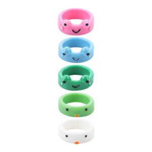 Creative Resin Frog Rings, Cute Animal Acrylic Resin Personalized Funny Rings Jewelry Gift for Women Teen Girls(Chick,Orange), AMX2X07IQMUS