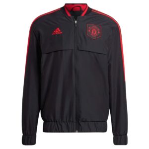 adidas men's manchester united anthem jacket (black, small)