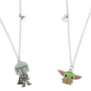 Star Wars The Mandalorian Mando and Grogu Baby Grogu Best Friends Necklace Set