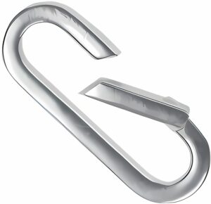 sterling silver long rectangular flat spring bail connector clasp 21mm small carabiner