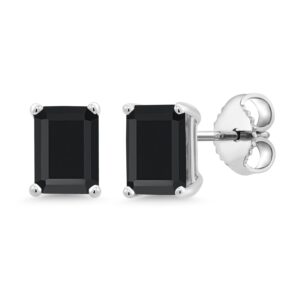 gem stone king 925 sterling silver 7x5mm emerald cut gemstone birthstone stud earrings for women