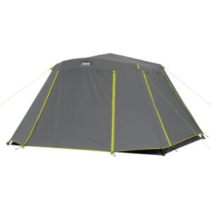 core 6 person instant cabin tent | large multi room tent for family with full rainfly for weather protection and storage for camping accessories | portable tent for car camping with carry bag