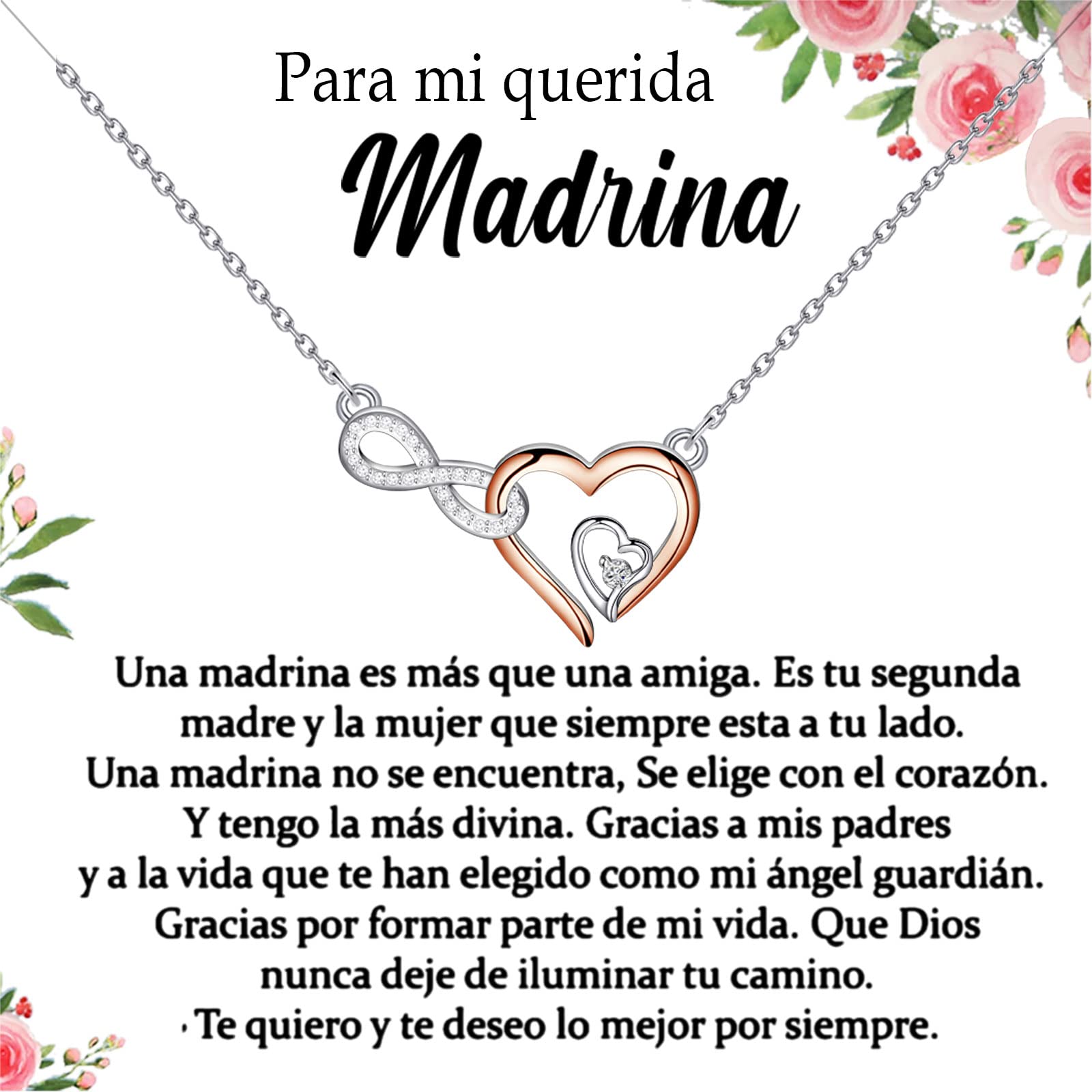 FOTAP Regalo para Madrina Necklace Madrina Necklace Joyas De Madrina Madrina Gift Godmother Proposal Gift Confirmation Baptism Gifts (Para Madrina NC)