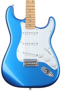 fender 6 string solid-body electric guitar, right, blue marlin (0140242364)