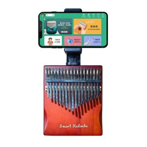 Jooleer Smart Kalimba with APP Tuning Hammer Thumb Piano 17 Keys Portable Finger Easy-to-Learn Musical Instrument Beginner Kids Adult Christmas Gift (Claret Red)