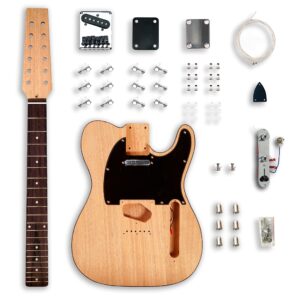 bexgears diy 12 string electric guitar kits mahogany body mahogany neck & composite ebony fingerboard you build the guitar