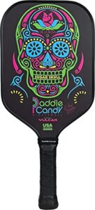 vulcan | paddle candy sugar skull pickleball paddle | hybrid performance | polypropylene core | usap approved | black sugar skull