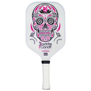 vulcan | paddle candy sugar skull pickleball paddle | hybrid performance | polypropylene core | usap approved | white sugar skull