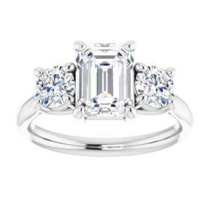 moissanite ring 10k solid white gold handmade engagement ring 2.0 ct emerald cut moissanite diamond three stone wedding/bridal rings for women/her propose ring by rivaan jewel (4)