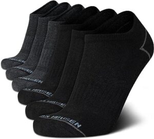 van heusen men's socks - athletic cushion low cut ankle socks (6 pack), size 6-12.5, black/grey heather