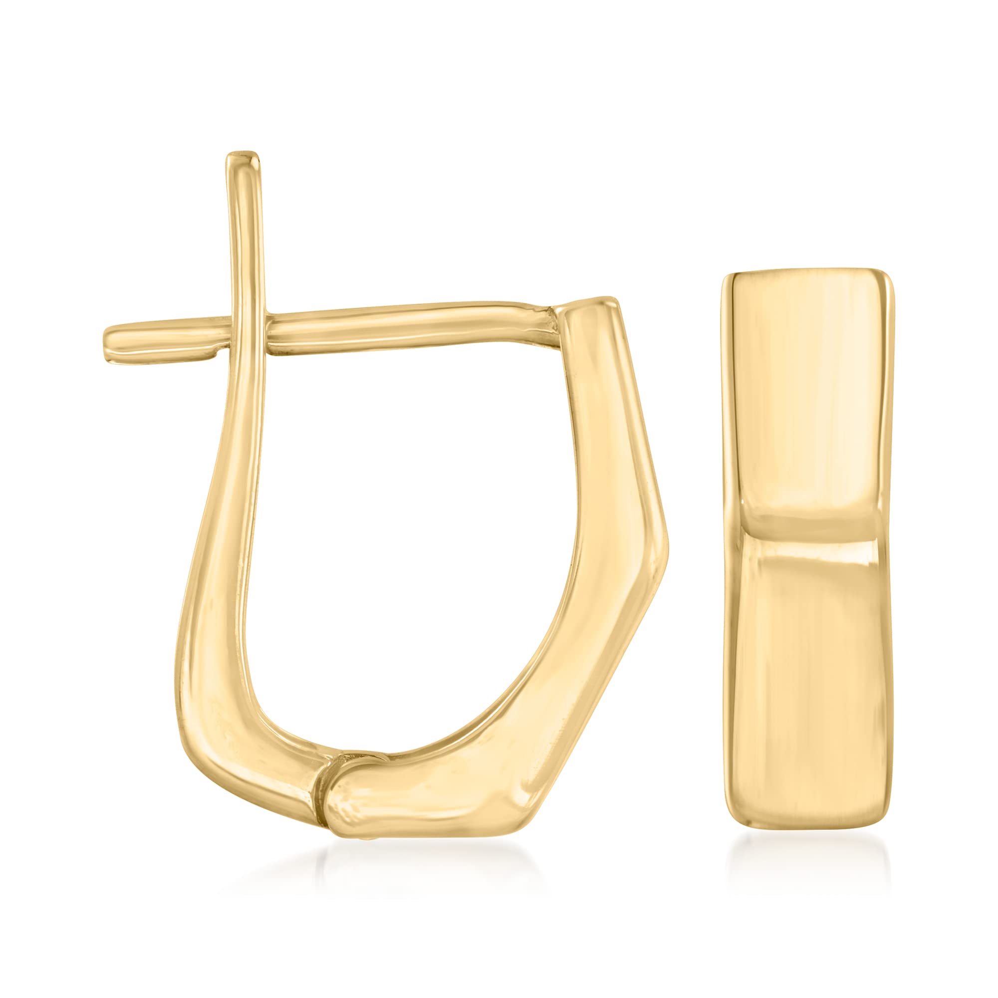 Canaria 10kt Yellow Gold Geometric Huggie Hoop Earrings