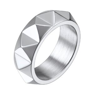 spike band ring stainless steel punk rock rings