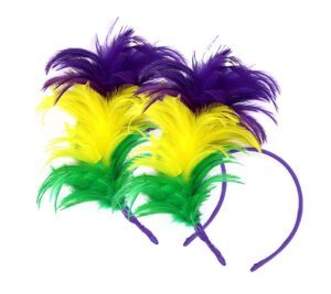 sunnypro mardi gras accessories for women mardi gras outfit headband headpiece feather fascinator