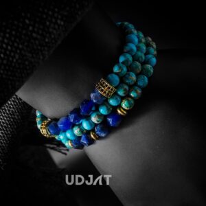 [Udjat]Turquoise Emperor Stone Wrap Bracelets,Healing Crystal Bracelet, Chakra Bracelet,Mala beads Crystal Bracelet for Woman, Turquoise Wrap Bracelets, turquoise emperor stone,blue sodalite