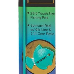 Kid Casters: Rainbow High Youth Fishing Kit | Spincast Reel & Practice Casting Plug | Small & Easy to Use (Pre-spooled with a 6-Pound Fishing line), 29.5 Inches Long