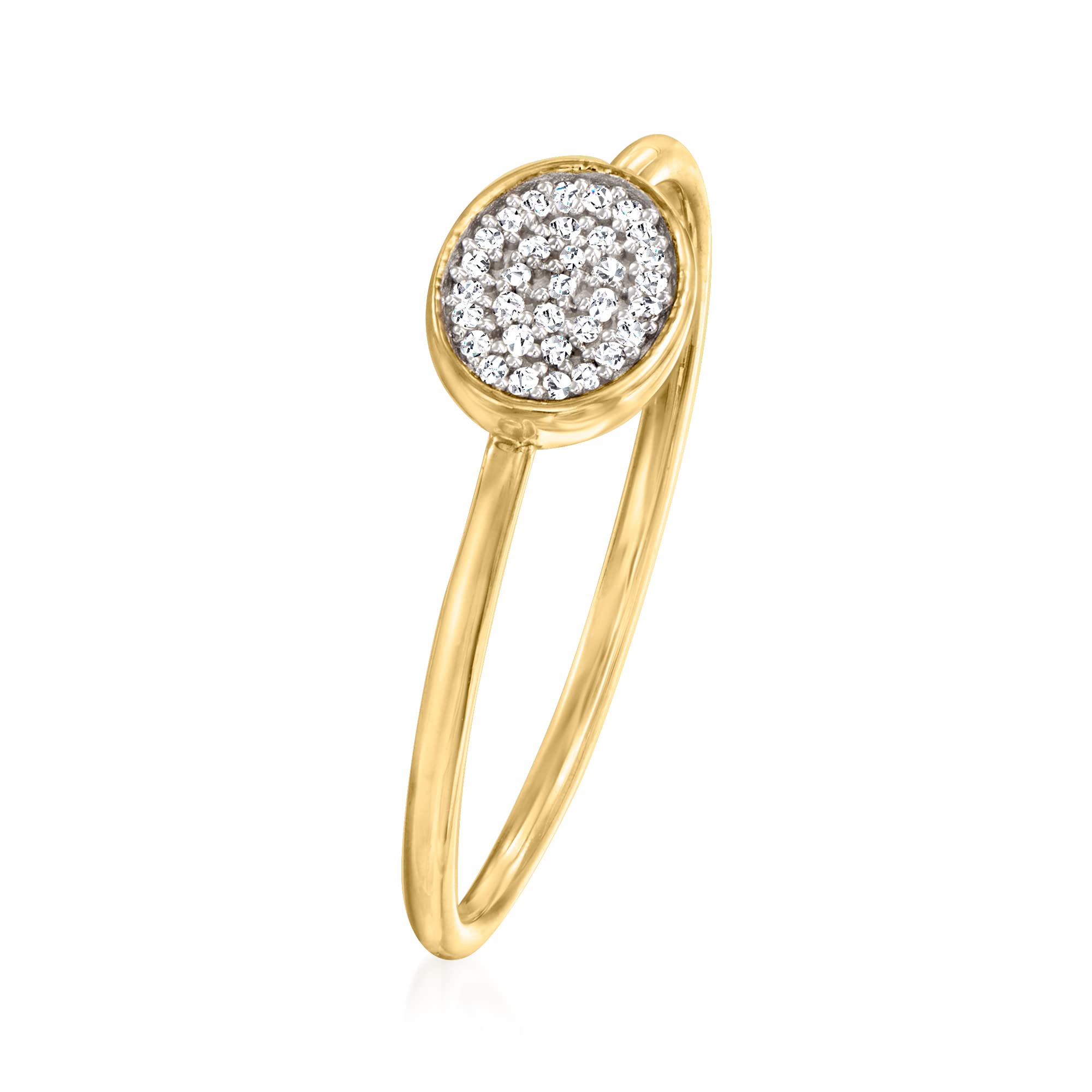 Canaria Pave Diamond-Accented Oval Ring in 10kt Yellow Gold. Size 6