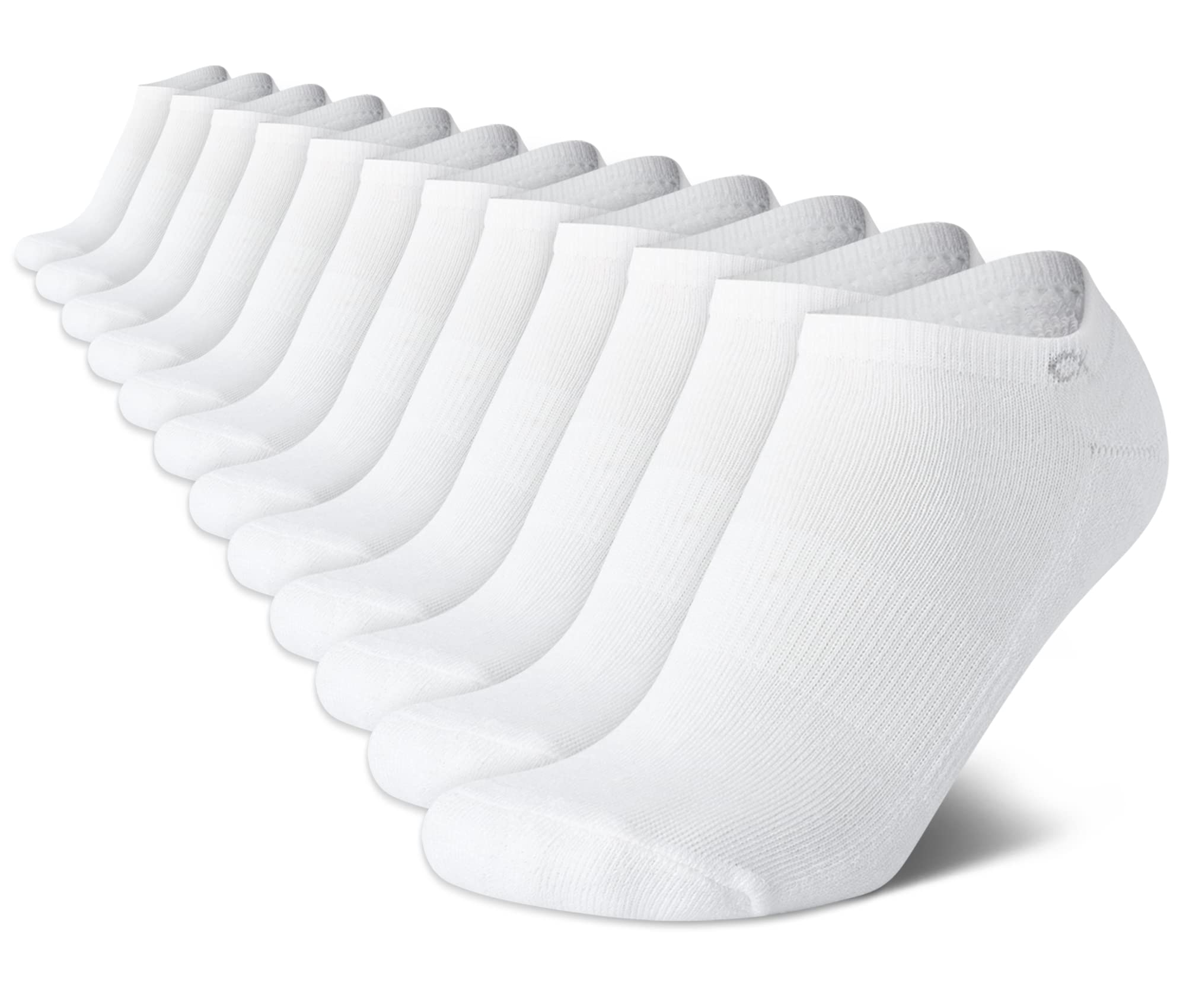 Calvin Klein Women's Athletic Socks - Lightweight Performance No Show Socks (12 Pack), Size 4-10, Pure White