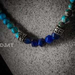 [Udjat]Turquoise Emperor Stone Wrap Bracelets,Healing Crystal Bracelet, Chakra Bracelet,Mala beads Crystal Bracelet for Woman, Turquoise Wrap Bracelets, turquoise emperor stone,blue sodalite