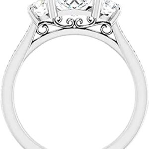 Moissanite World 3-Stone Moissanite Ring Princess 2.0CT, Moissanite Engagement Ring/Moissanite Wedding Ring/Bridal Ring Set 925 Sterling Silver Perfact for Gift Or As You Want (6)