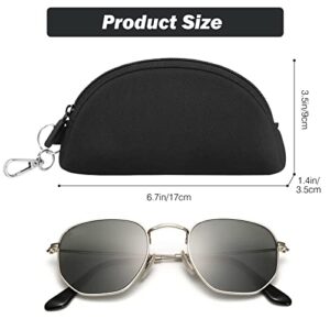 MoKo 𝑵𝒆𝒘𝒆𝒔𝒕 Sunglass Case Portable Glasses Case, 3 Pack Zipper Eyeglass Case Lightweight Soft Sunglass Pouch with Keychain Hook Design for Outdoor Travelling, Black