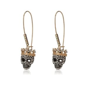 zhoumeiwensp diamond skull earrings for women