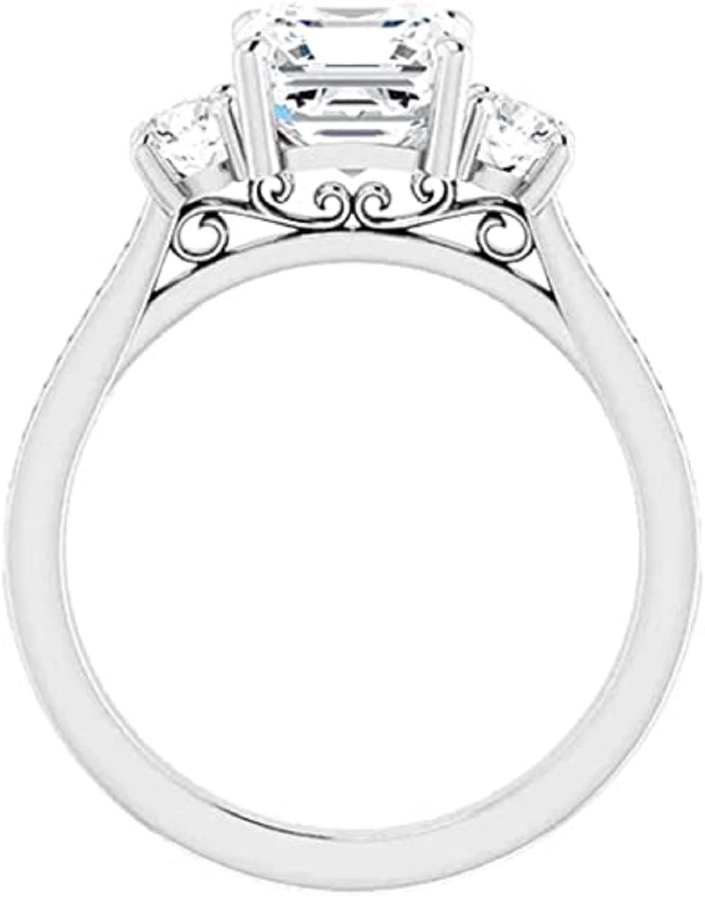 Moissanite World 3-Stone Moissanite Ring Heart 2.0CT, Moissanite Engagement Ring/Moissanite Wedding Ring/Moissanite Bridal Ring Set 925 Sterling Silver Perfact for Gift Or As You Want (11)