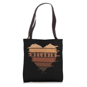 melanin heart, black is beautiful, girl, women tote bag