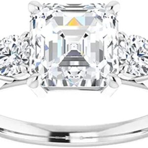 Moissanite World 3-Stone Moissanite Ring Heart 2.0CT, Moissanite Engagement Ring/Moissanite Wedding Ring/Moissanite Bridal Ring Set 925 Sterling Silver Perfact for Gift Or As You Want (11)