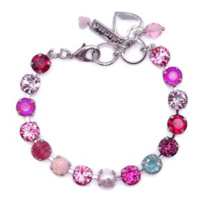 mariana enchanted silvertone bracelet pink purple aqua crystal mix m1156