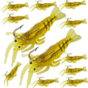 royhoo 20pcs shrimp simulation soft prawn fishing lures bass crank hook bait tackle