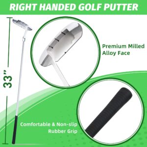 Golf Putter - Golf Putters Right Handed for Beginner Youth, Mini Golf Clubs Set - 33" Right-Hand putters with 2 Standard Double Layer Construction Golf Balls & Gift Box